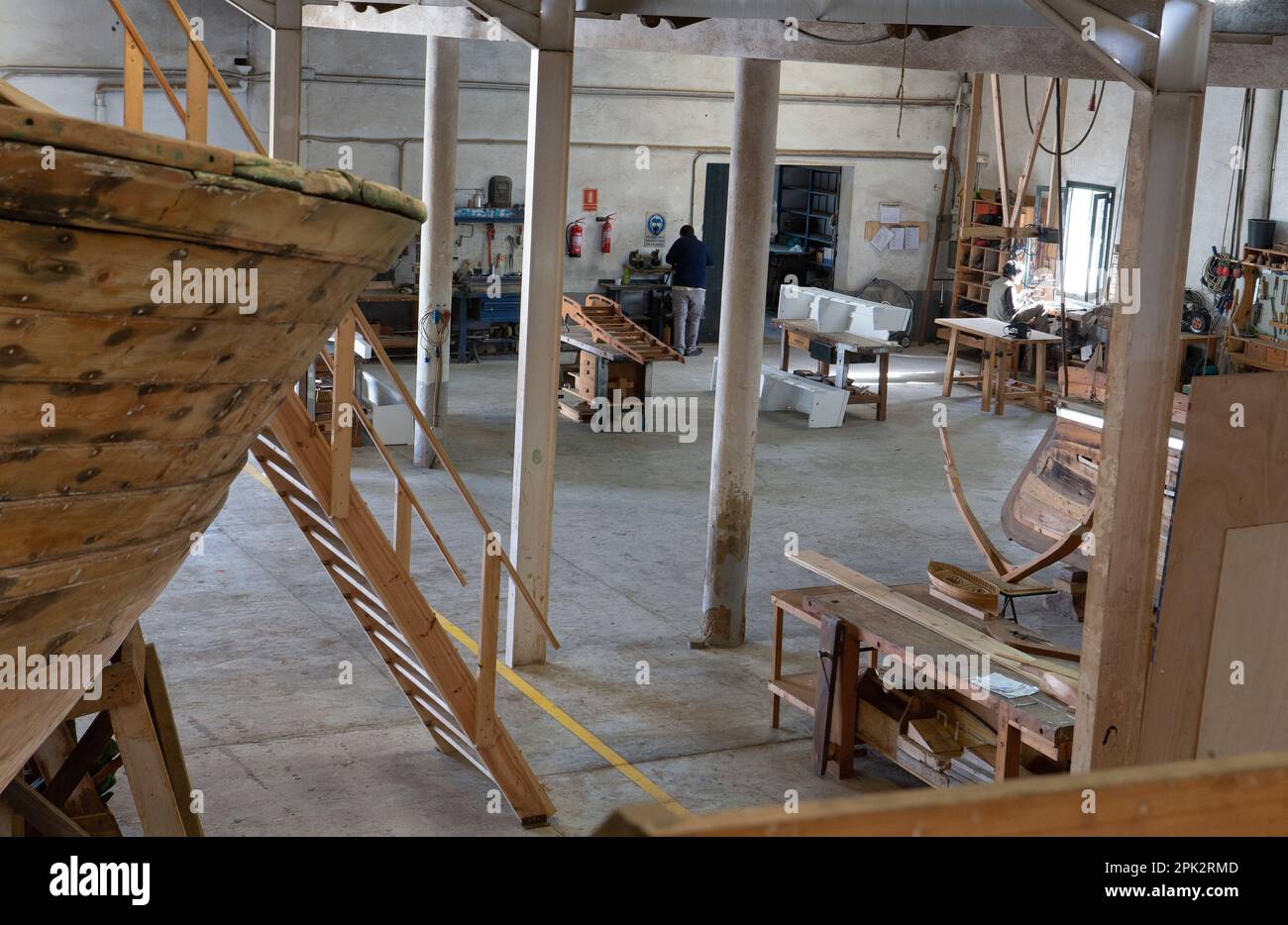Artisanal wood shipyard warehouse Stock Photo - Alamy