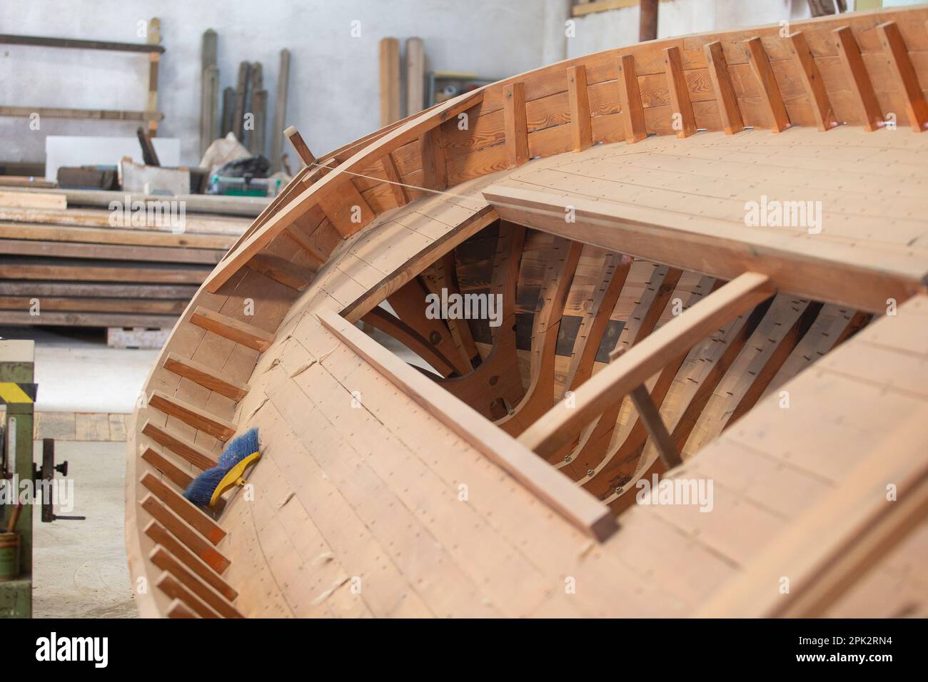 Artisanal wood shipyard warehouse Stock Photo - Alamy