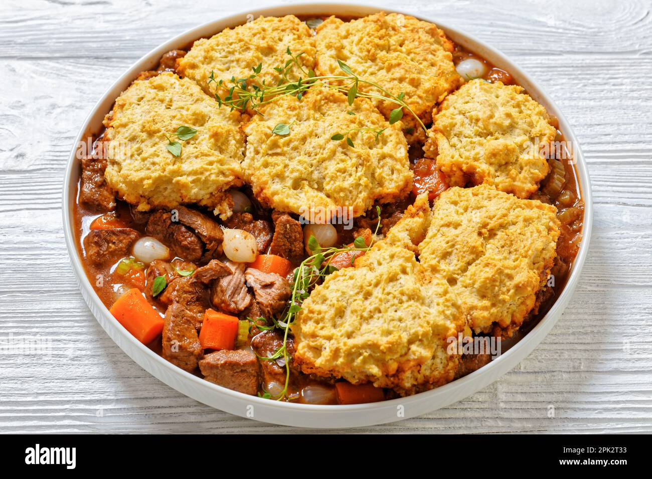 boneless beef short ribs cobbler with carrots, thyme and pearl onions ...