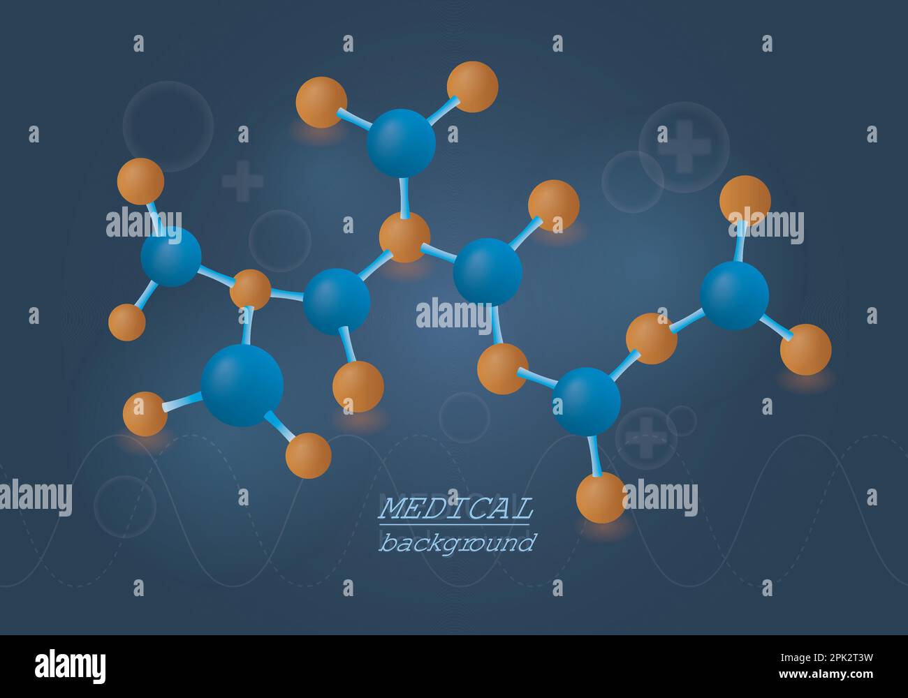 medical background with elements of molecules and helix Stock Vector ...