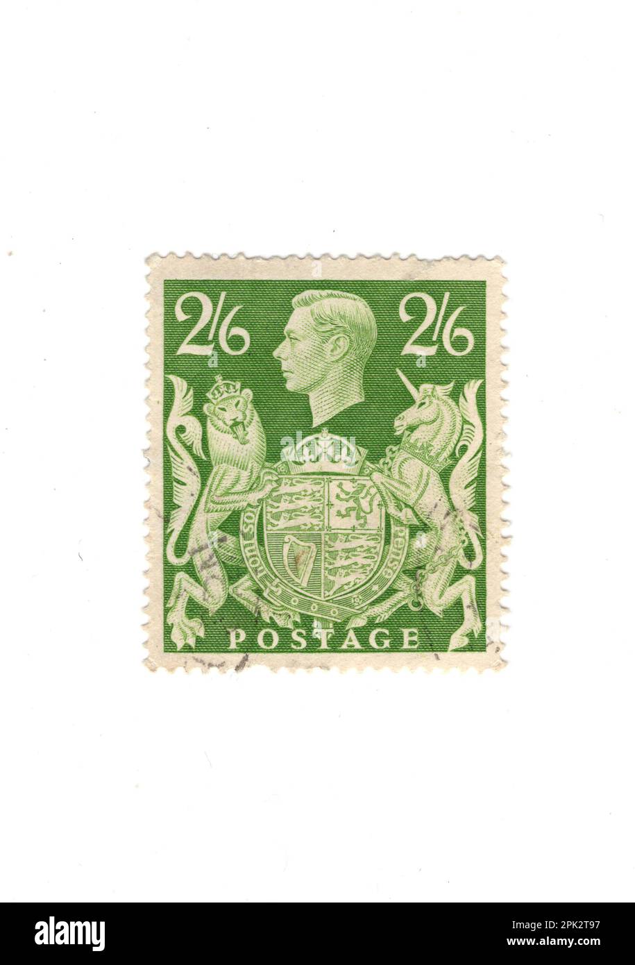 Vintage King George VI postage stamp from the United Kingdom isolated ...