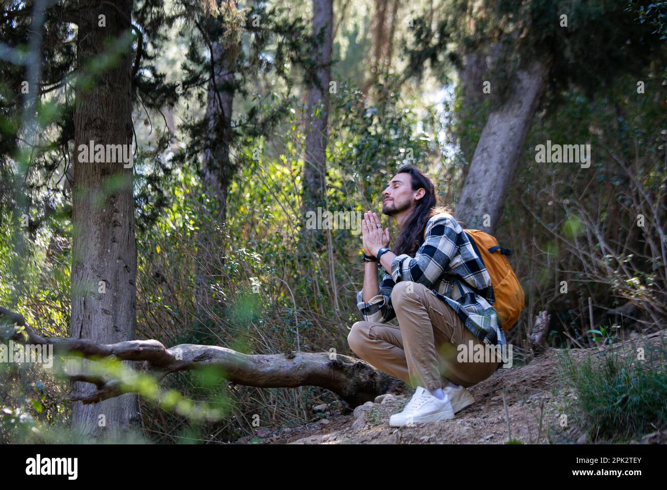 Freedom man in forest hi-res stock photography and images - Alamy