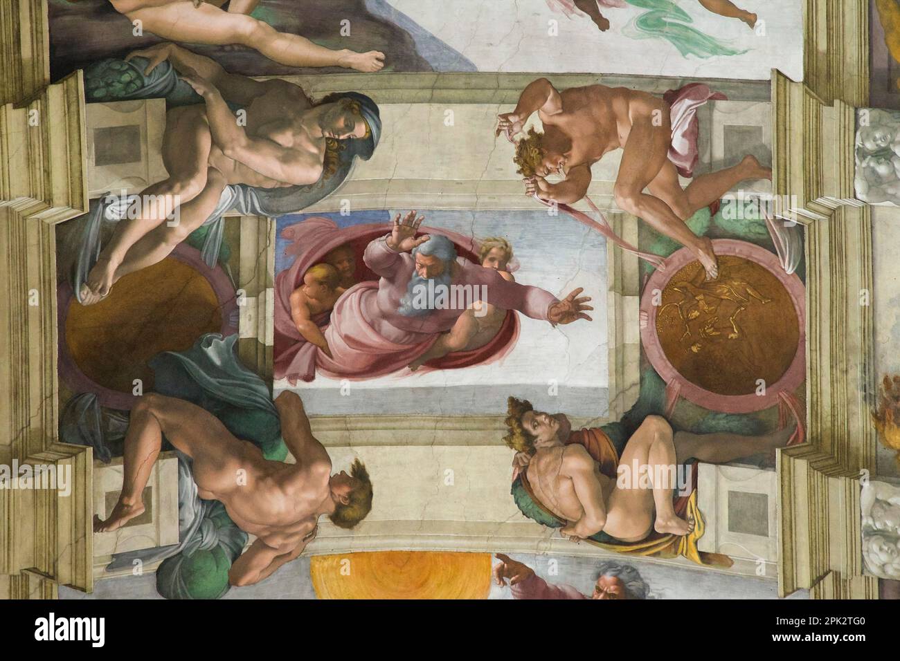 God dividing the waters, fresco, ceiling, Sistine Chapel, Buonarroti Michelangelo, 1508-1512 ...