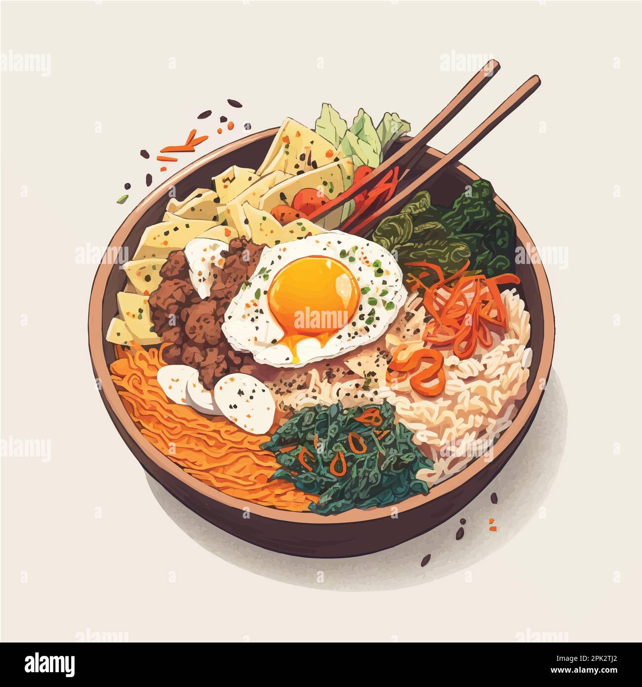 Bibimbap cartoon Stock Vector Images - Alamy
