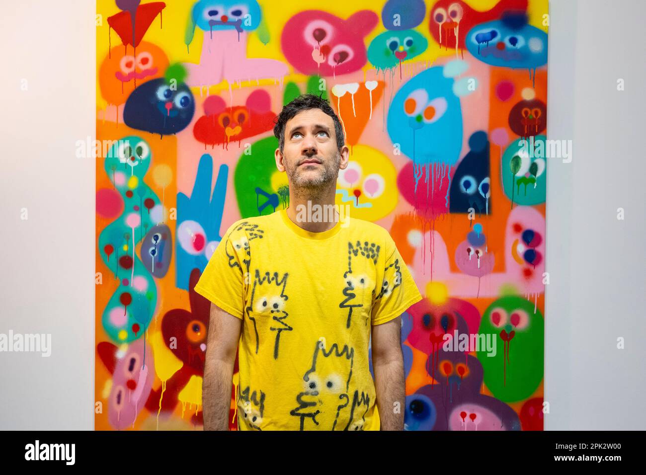 London, UK. 5 April 2023. British contemporary artist Jon Burgerman ...