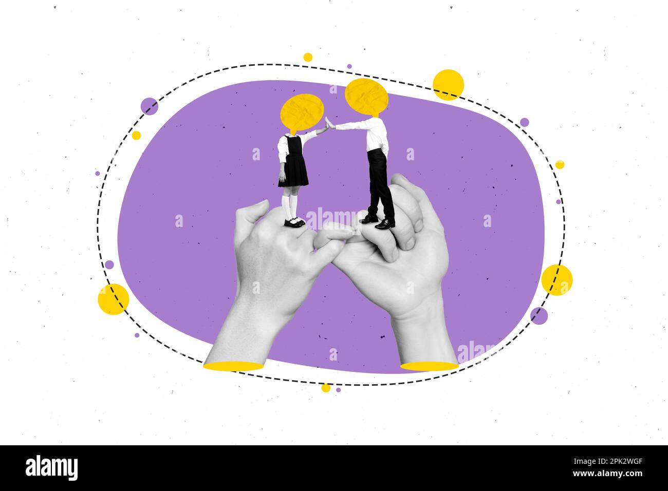 Creative template image collage of two people little kids win pass exam ...