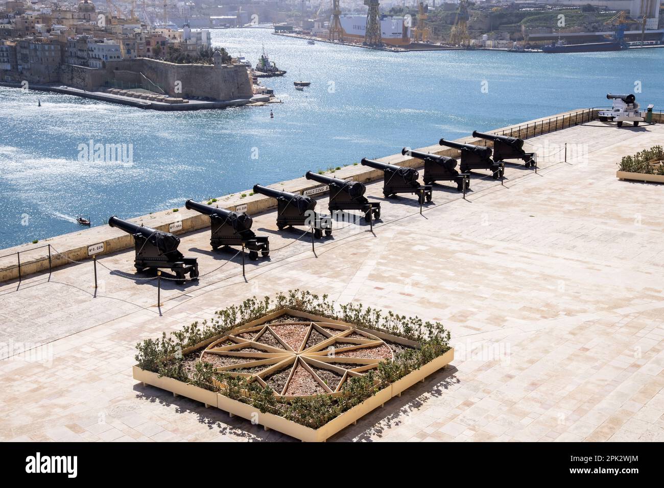 the noon day gun battery at the upper barrakka gardens valletta malta ...