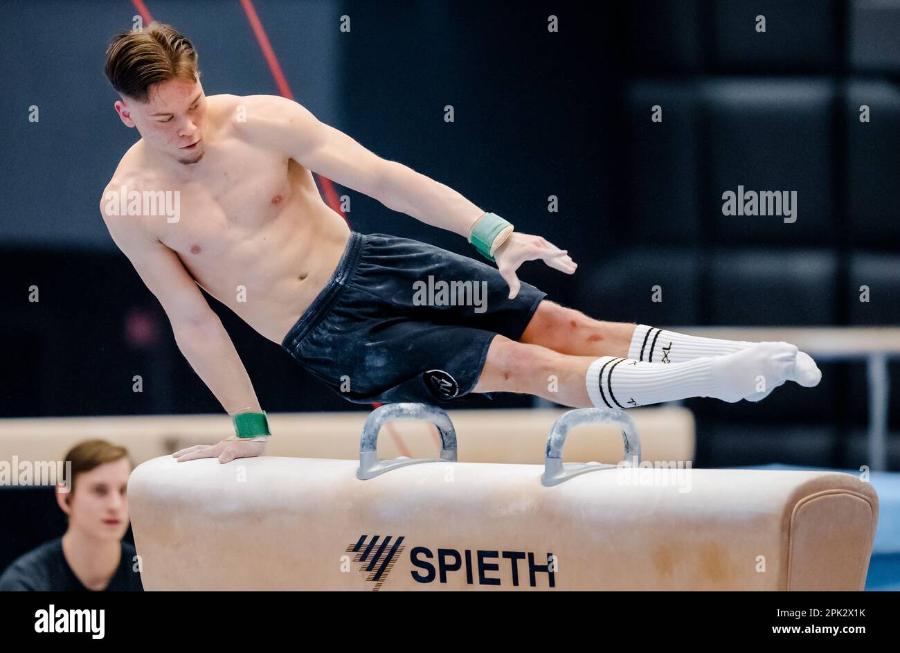 Rotterdam Netherlands 05 04 2023 Gymnast Jordi Hagenaar During A