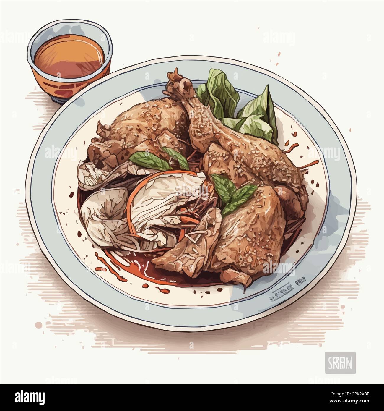 Chicken roti Stock Vector Images - Alamy