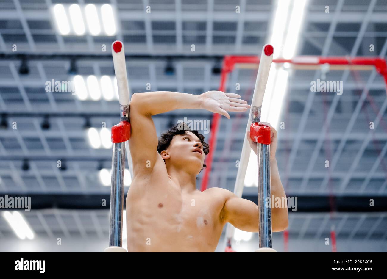 ROTTERDAM - Netherlands, 05/04/2023, Gymnast Jermain Grunberg during a ...