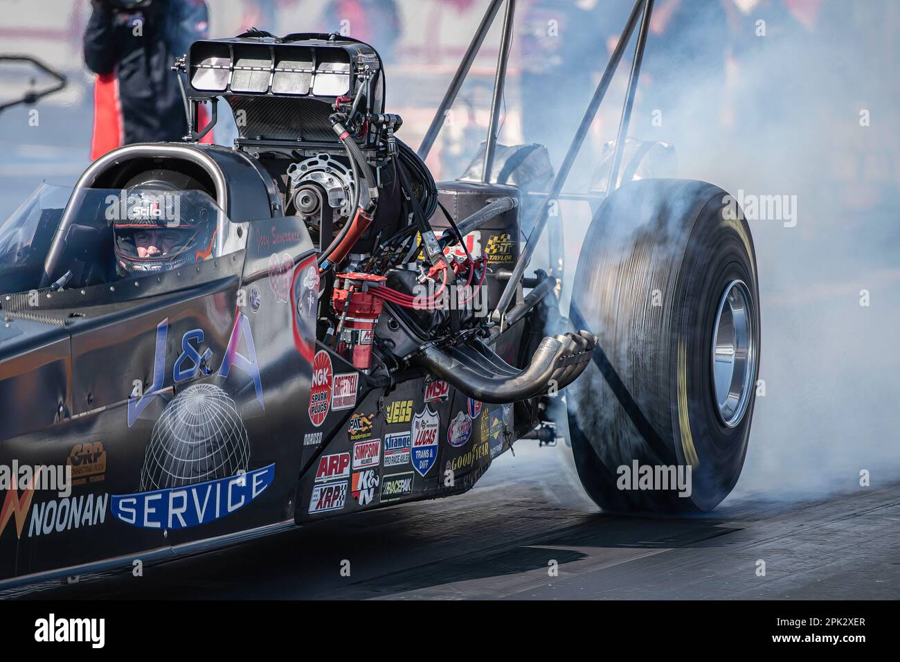 Pomona, United States. 02nd Apr, 2023. AJ Services and team warm the ...