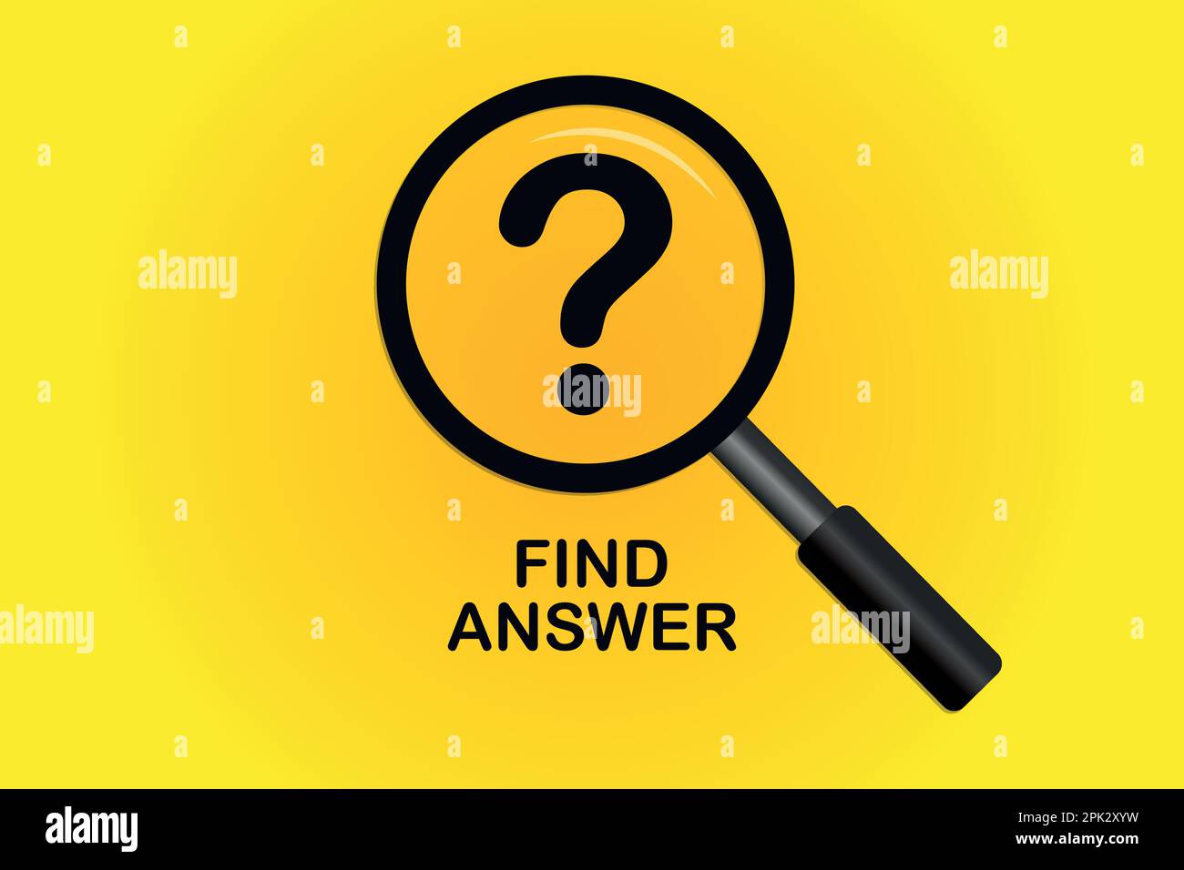 Find answer text with Magnifying glass and question mark Stock Vector ...