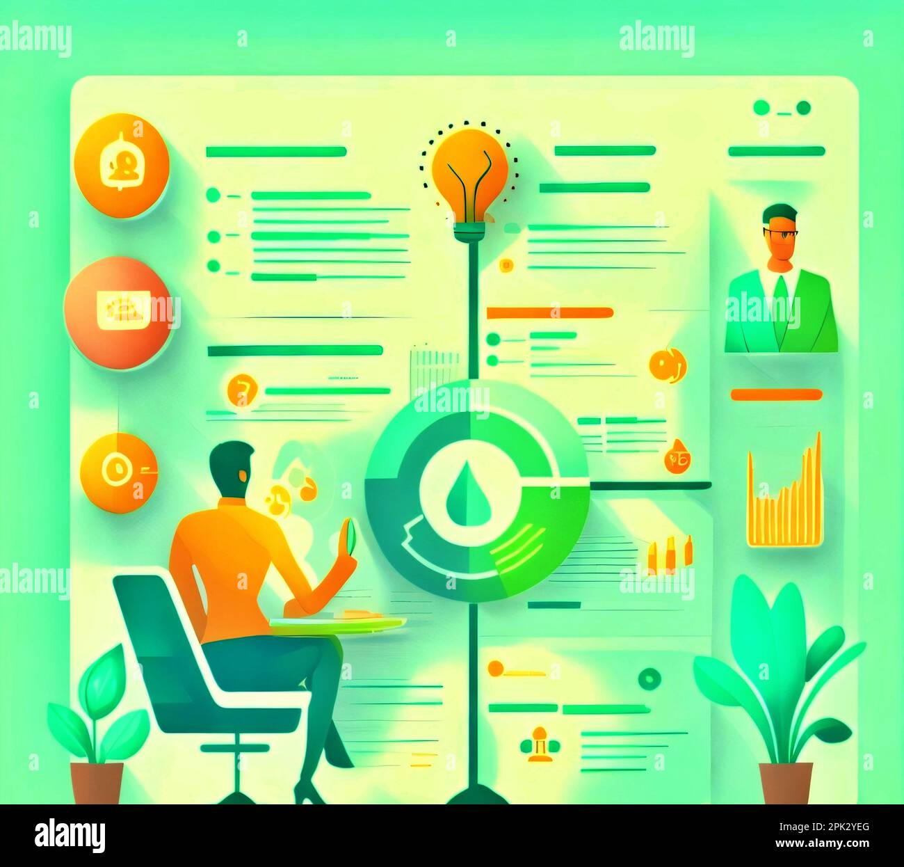 Project management , updating planning schedule with charts at the ...