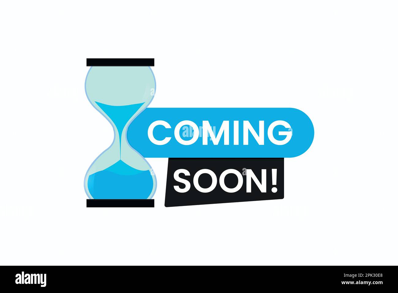 Coming soon label with Hourglass vector icon Stock Vector Image & Art ...
