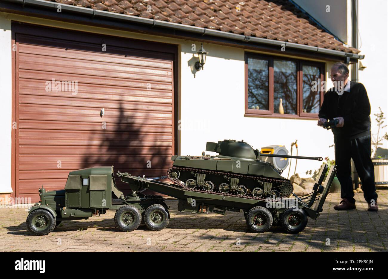 Roland Hopper in his garden near Saffron Walden, Essex, with his 8ft ...