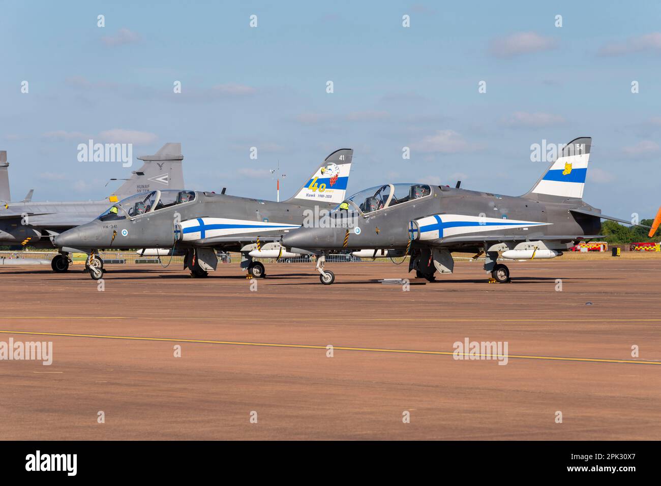 Finnish Air Force BAe Hawk Mk.51 jet trainer planes at the Royal ...