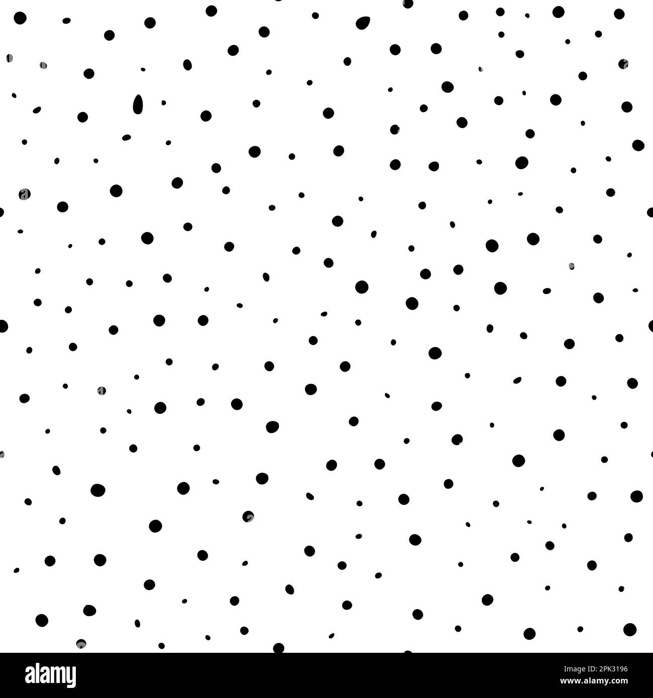 Seamless neutral abstract polka dot pattern. Black hand-drawn drip points on white background ...