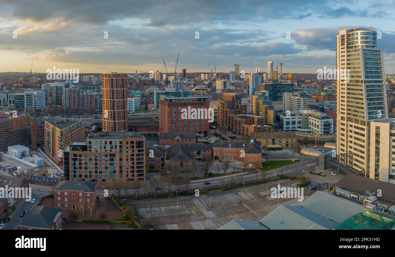 Leeds, UK, Bridgewater Place and Leeds City Centre aerial view from ...