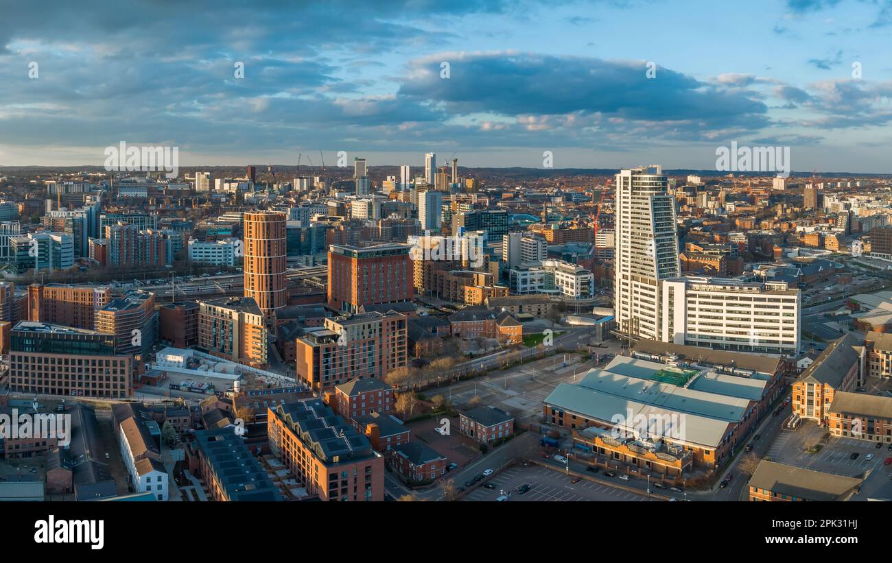 Leeds, UK, Bridgewater Place and Leeds City Centre aerial view from ...
