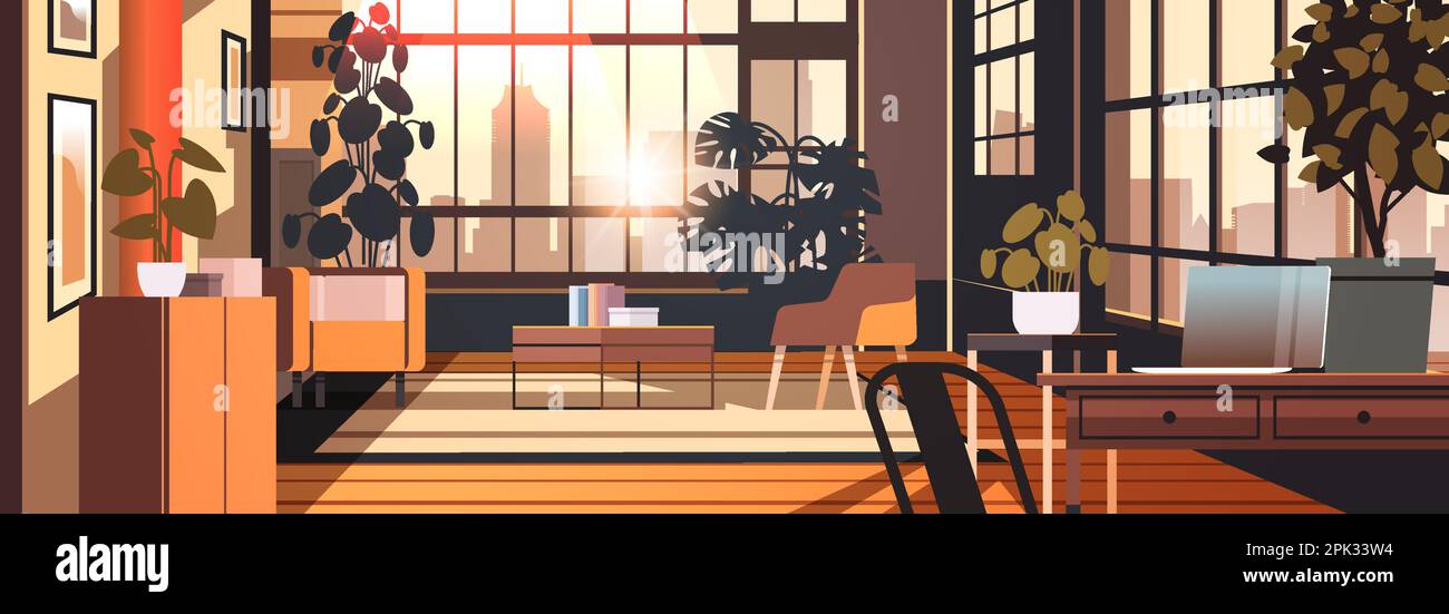 creative empty no people apartment modern loft interior of open space ...