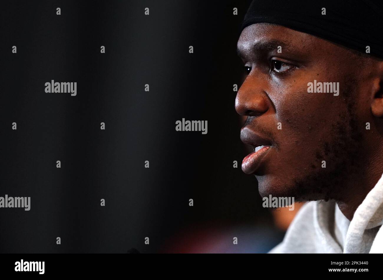 KSI during a press conference at Glaziers Hall, London. KSI and Joe ...