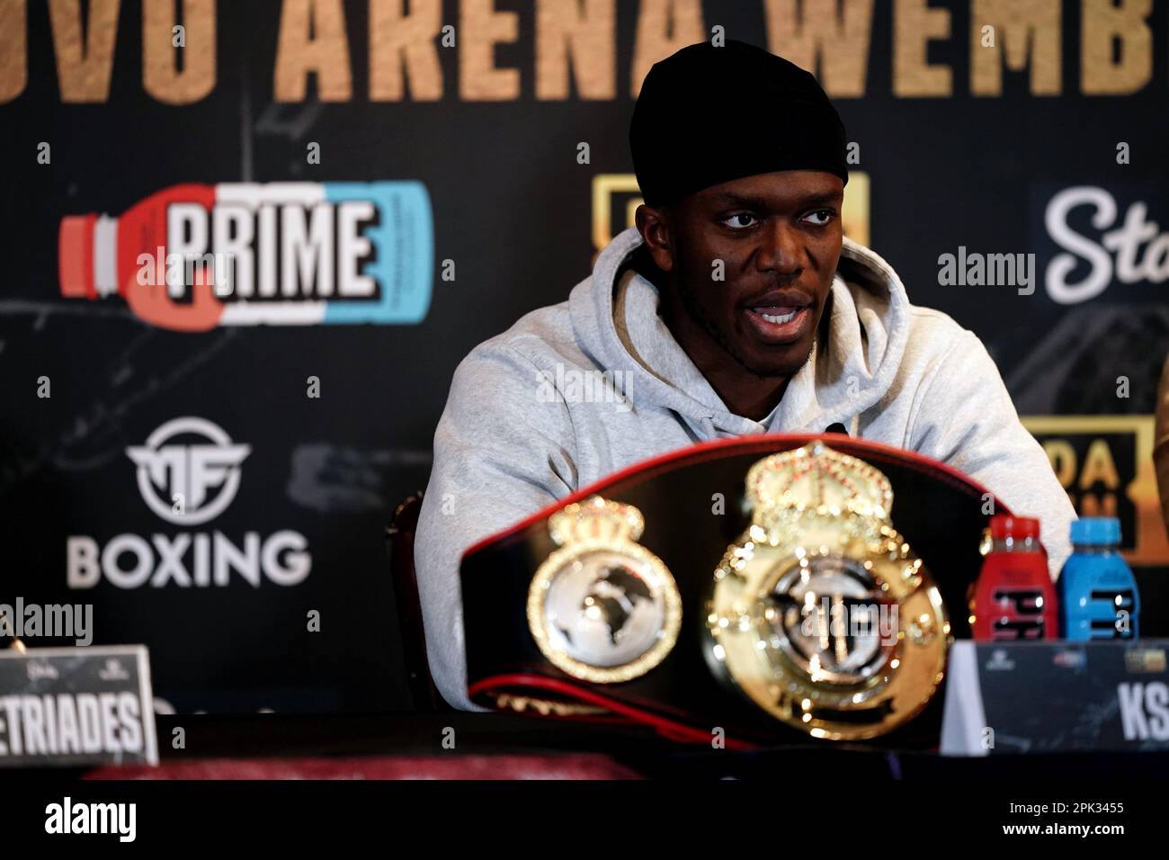 KSI during a press conference at Glaziers Hall, London. KSI and Joe ...