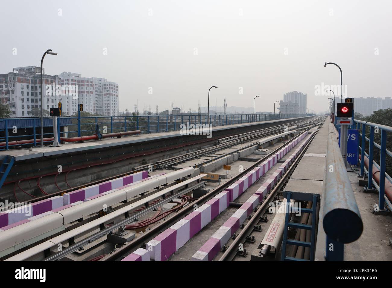 A View of recently opened Joka Metro from Joka Metro Station in Kolkata ...