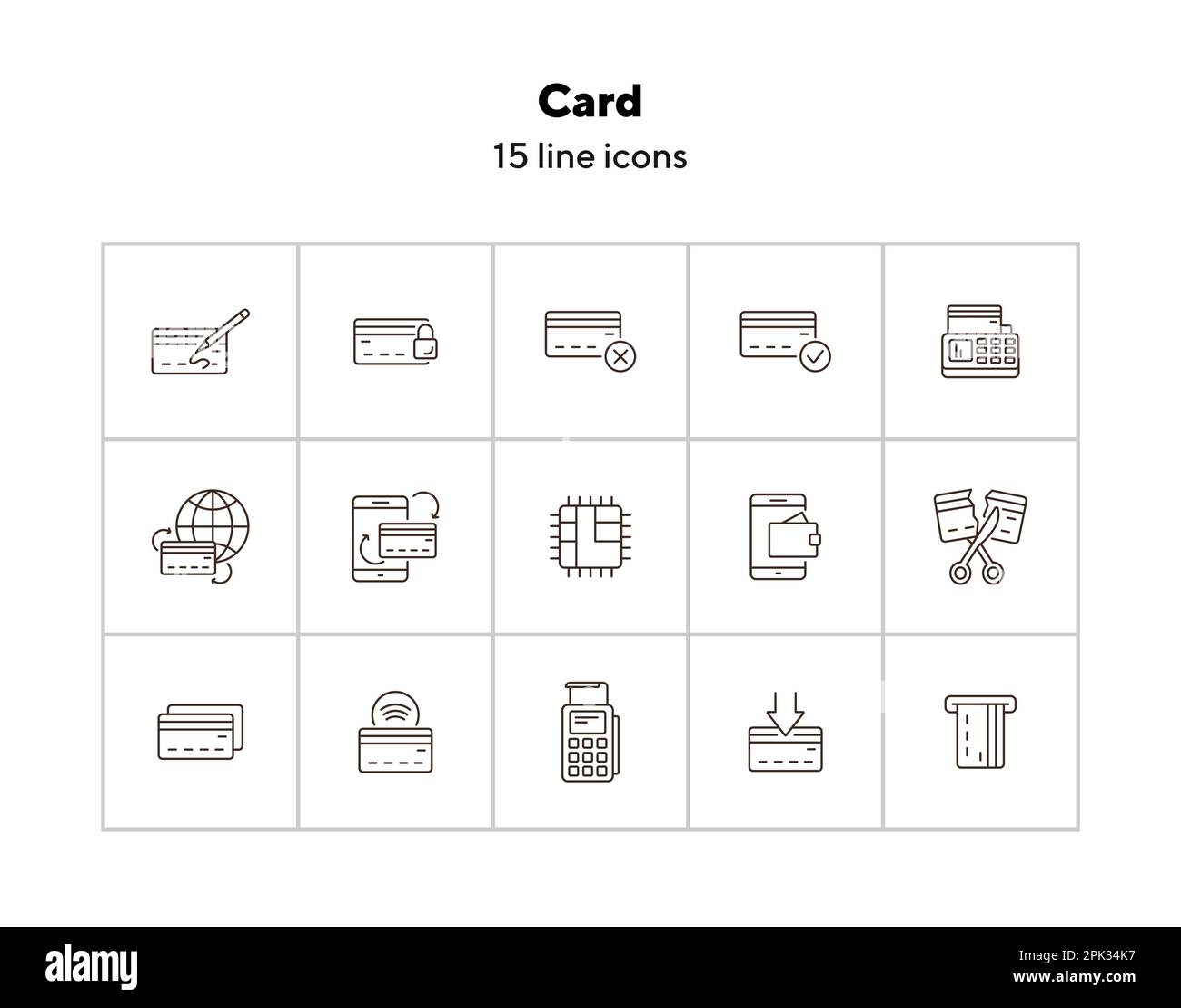 Card line icon set Stock Vector Image & Art - Alamy
