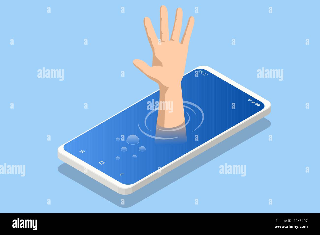 Isometric Social Media Addiction, Influence, Popularity, Modern ...