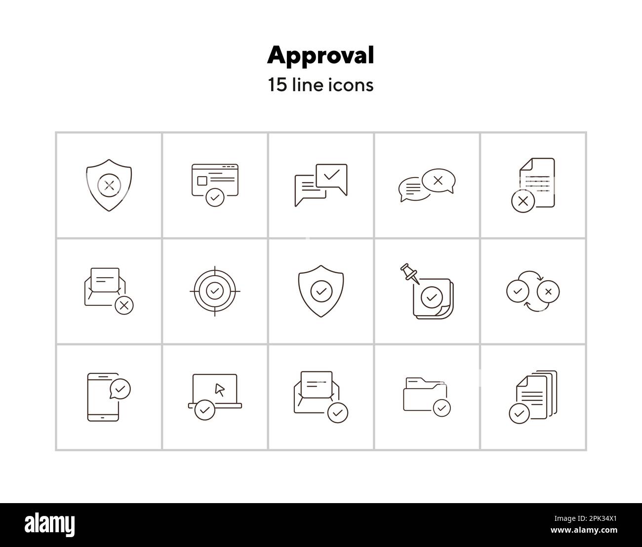 Approval form icons Cut Out Stock Images & Pictures - Alamy