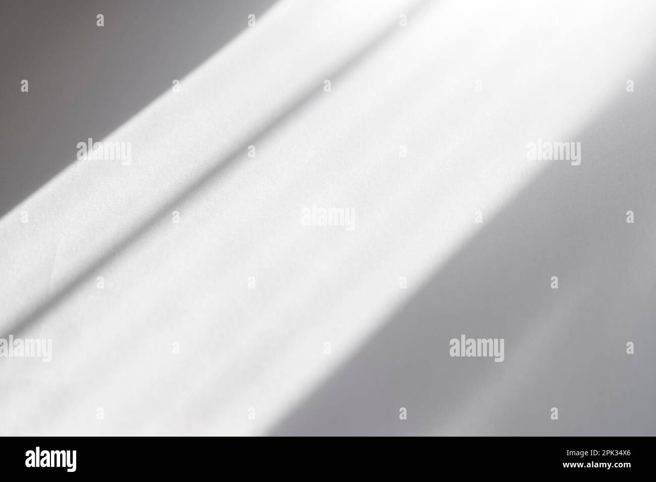 Abstract lines, shadows, light from window on white paper as overlay ...