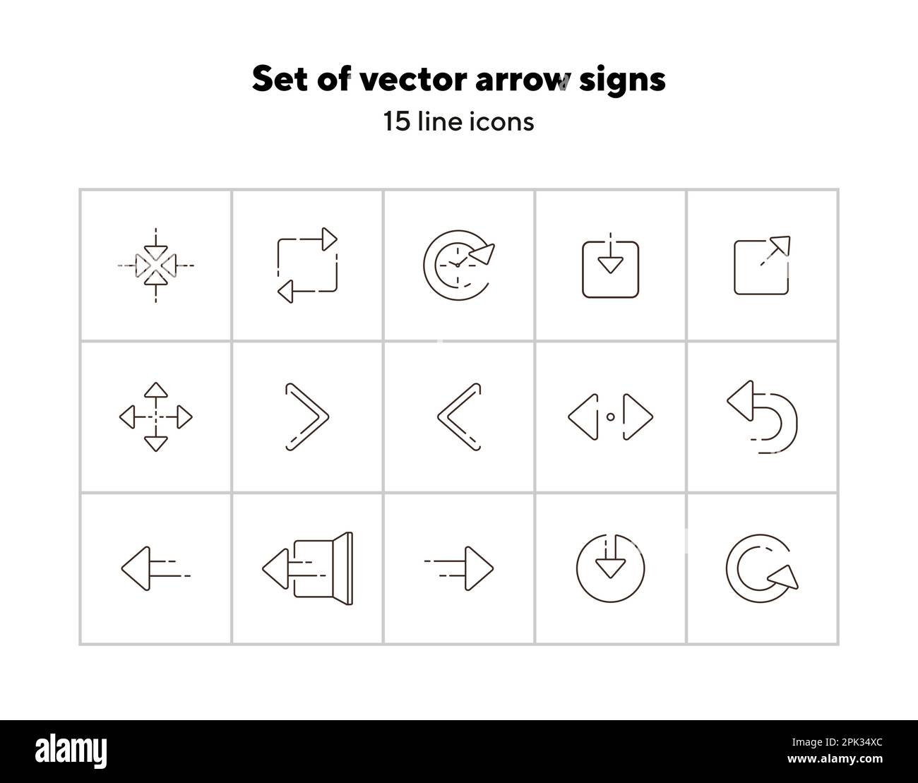 Set of vector arrow signs. Arrow concept. Line icon Stock Vector Image ...