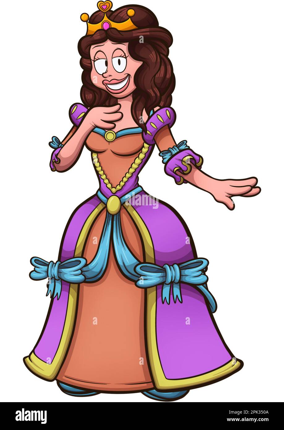 Cartoon Princess. Clip art illustration with simple gradients. All in ...