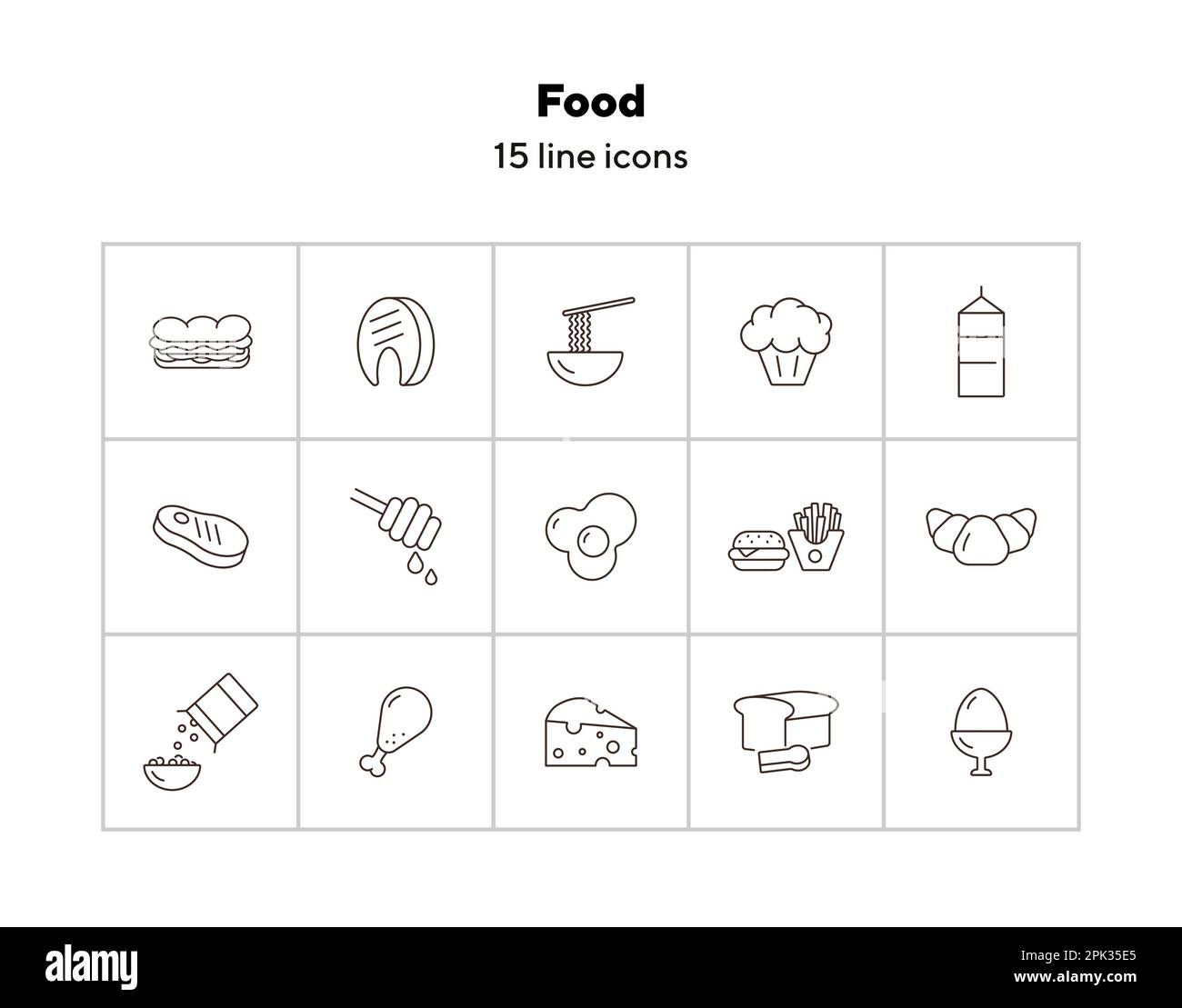 Food line icons Stock Vector Image & Art - Alamy