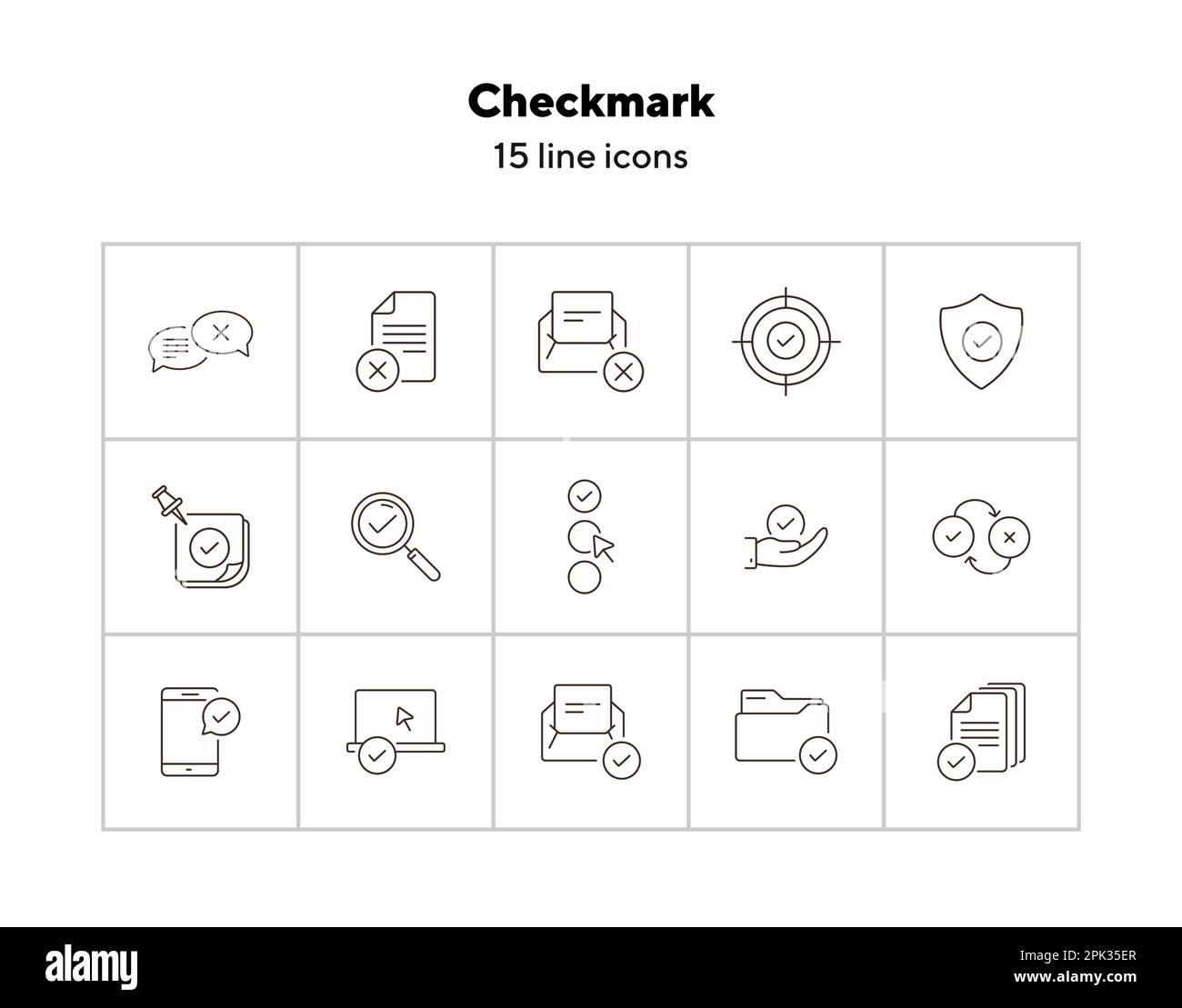 Checkmark line icons Stock Vector Image & Art - Alamy