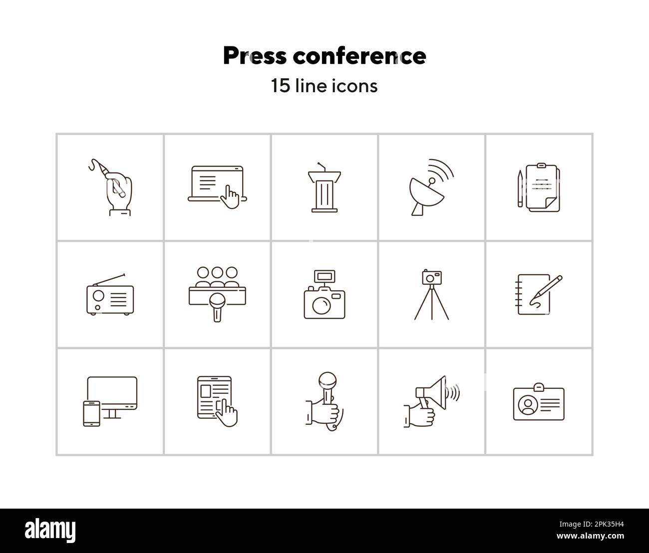 Press conference icons Stock Vector Image & Art - Alamy