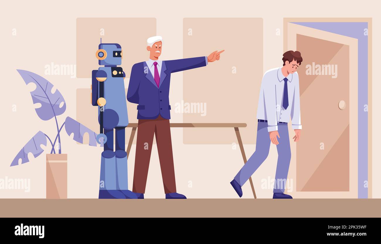 AI Replacing Human Stock Vector Image & Art - Alamy