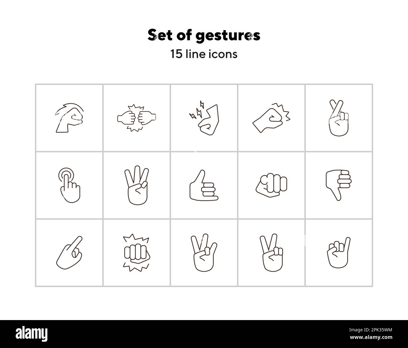 Set of gestures line icons Stock Vector Image & Art - Alamy