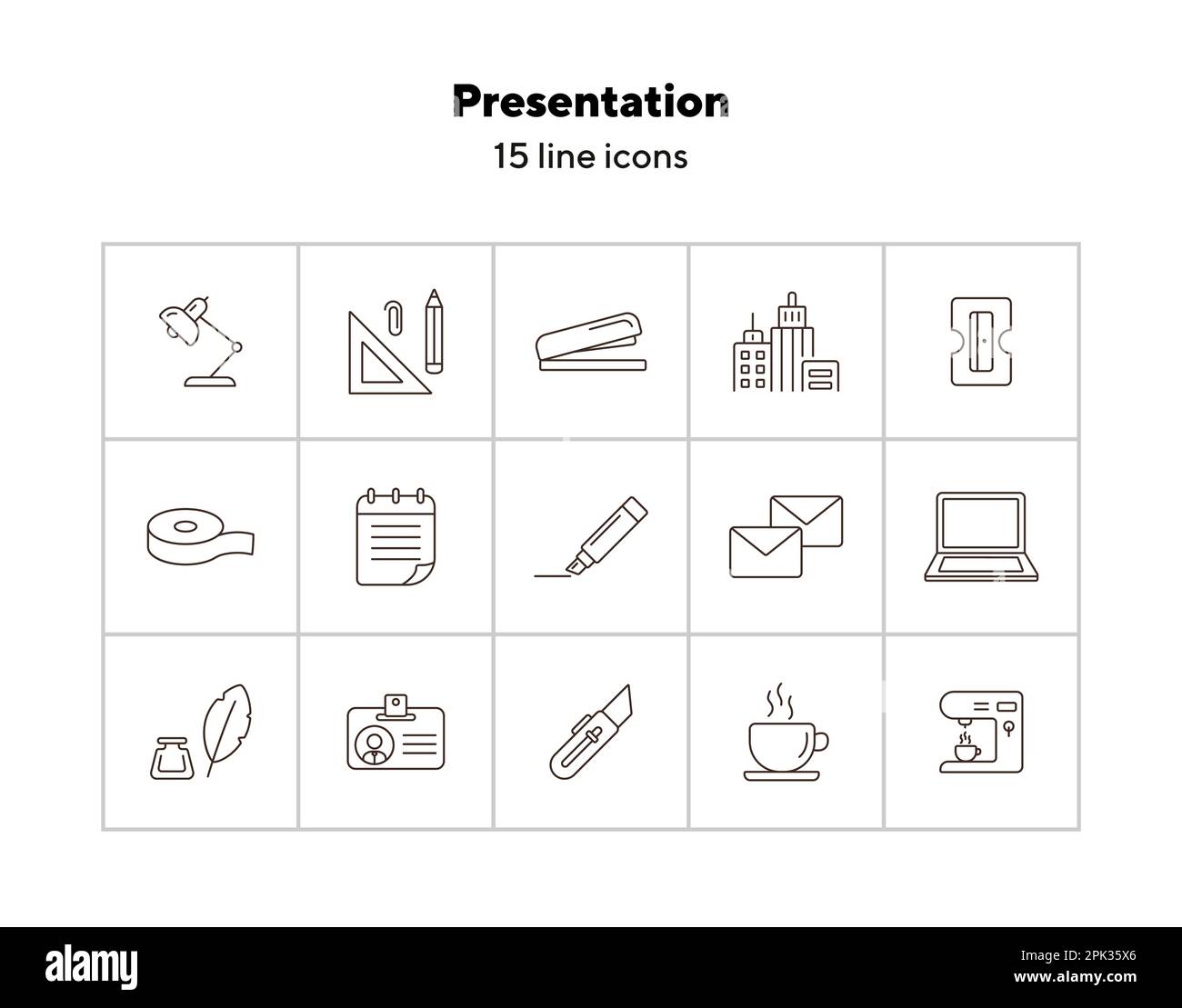 Presentation icon set Stock Vector Image & Art - Alamy