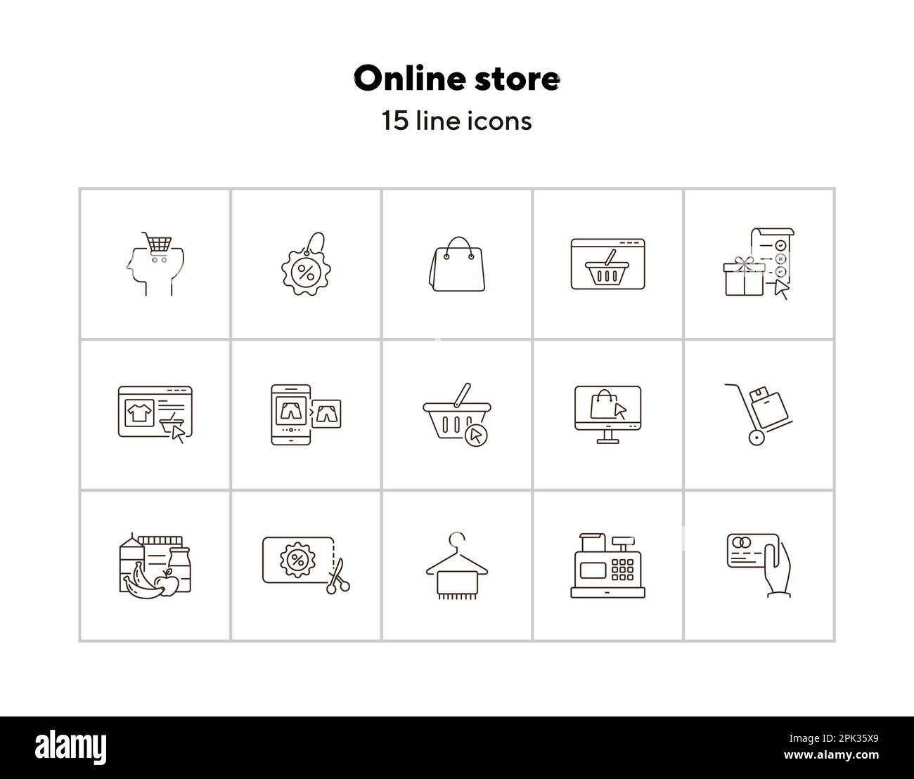 Online store line icon set Stock Vector Image & Art - Alamy