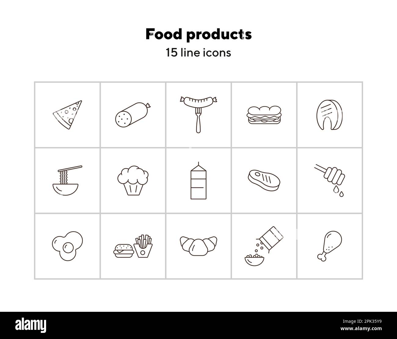 Food products line icons Stock Vector Image & Art - Alamy