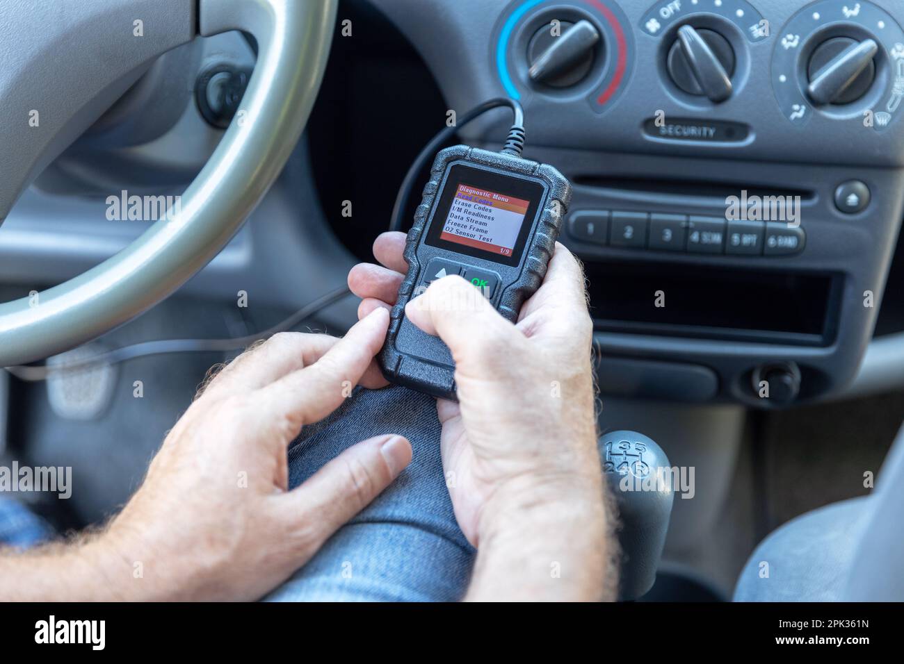 Using a car scan tool for repair diagnostics and check engine Stock ...