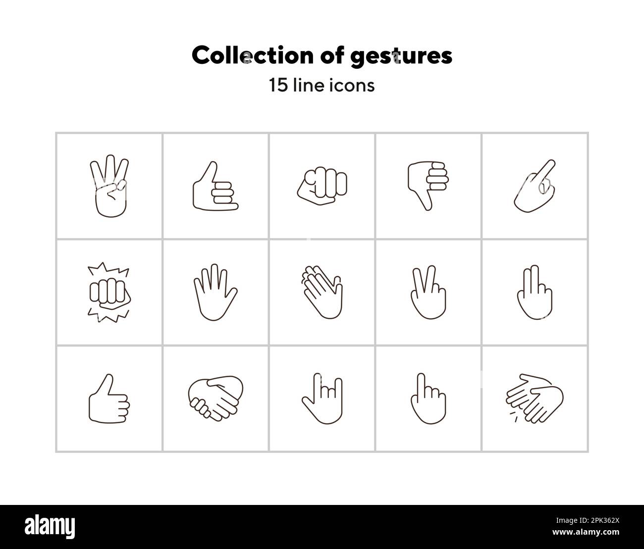Touch gestures thin line Stock Vector Images - Alamy