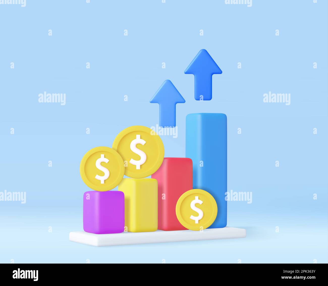 3d Business bar graph strategy concept Stock Vector Image & Art - Alamy