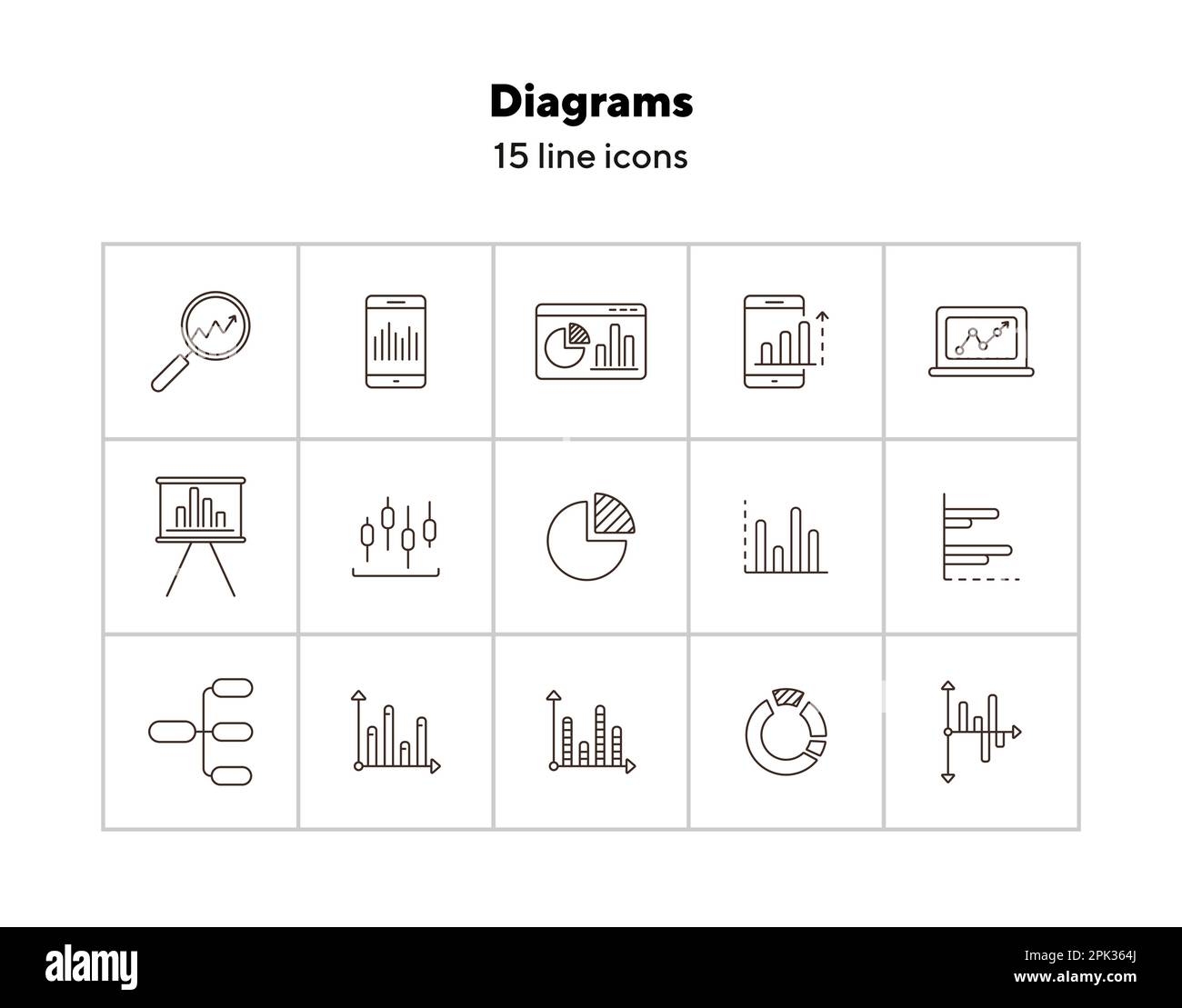 Diagrams line icon set Stock Vector Image & Art - Alamy