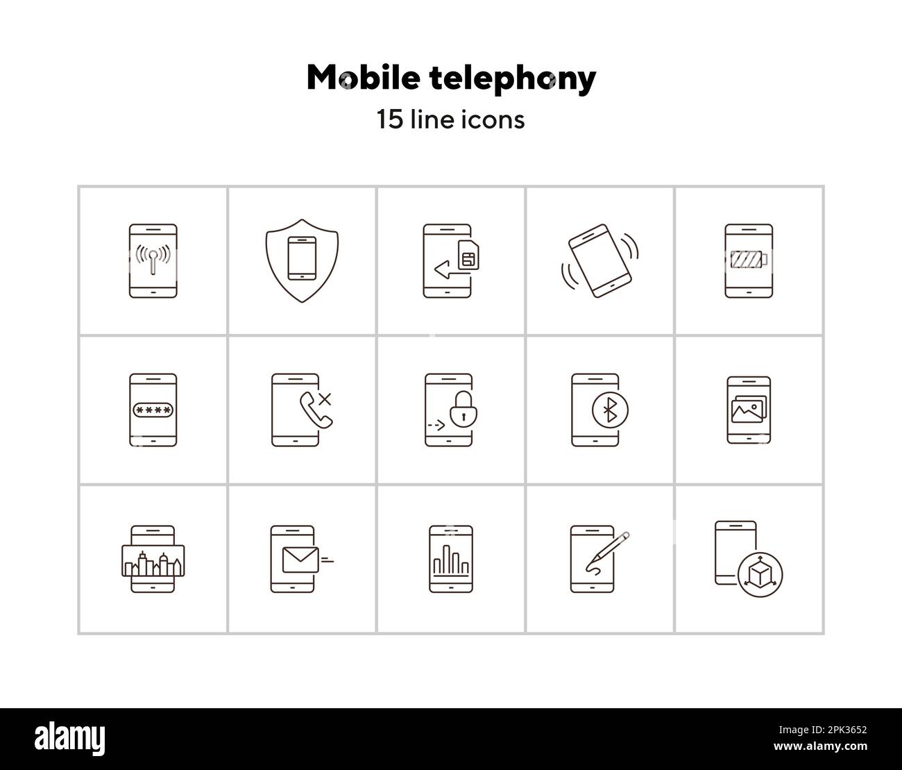 Mobile telephony icons Stock Vector Image & Art - Alamy