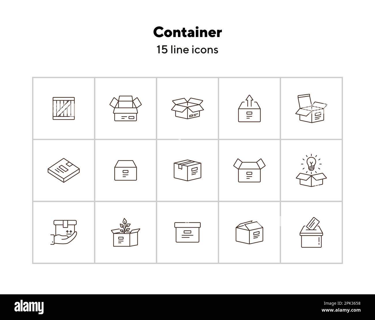 Container line icon set Stock Vector Image & Art - Alamy