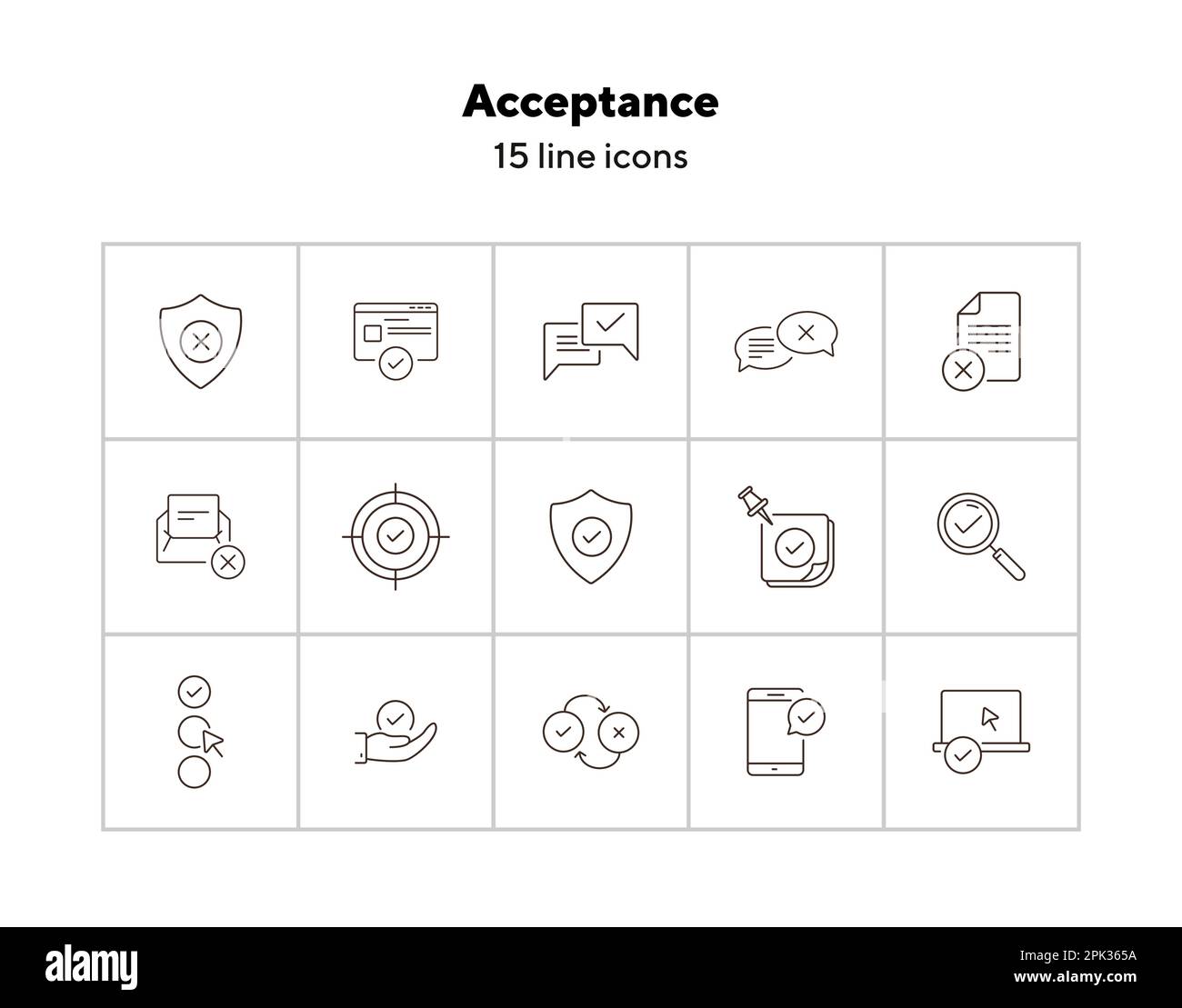 Acceptance Line Icons Stock Vector Image And Art Alamy