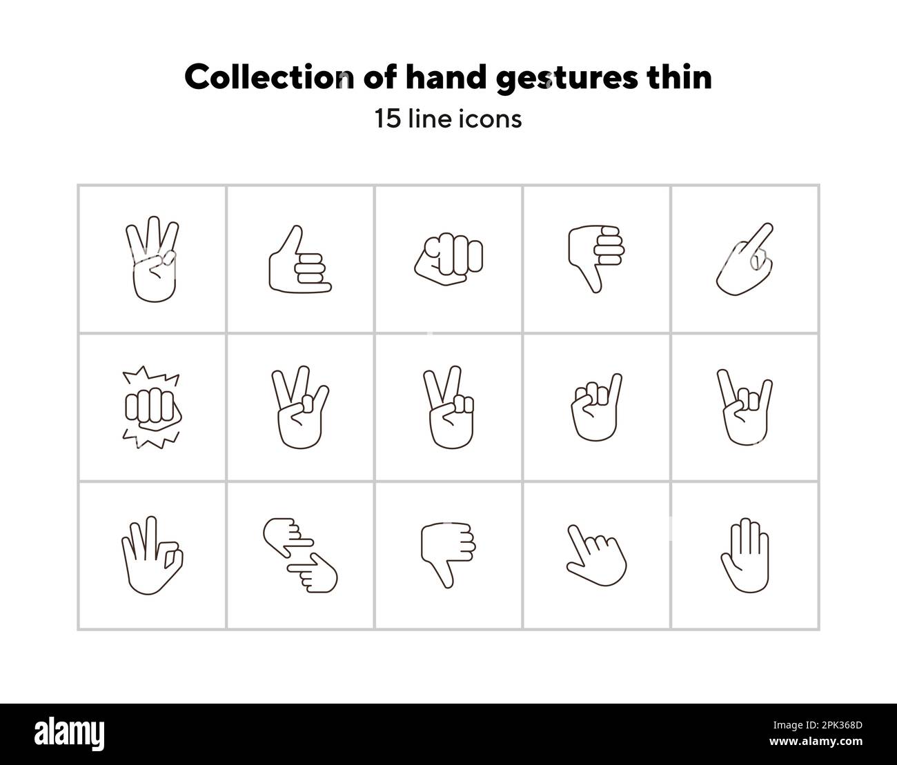 Touch gestures thin line Cut Out Stock Images & Pictures - Alamy