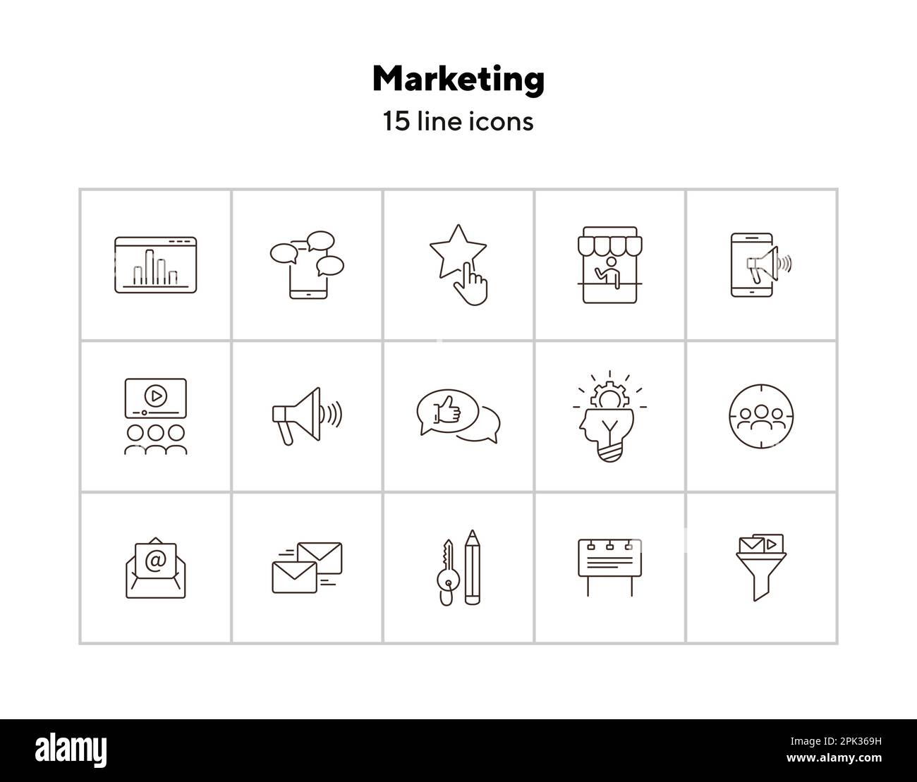 Marketing line icon set Stock Vector Image & Art - Alamy
